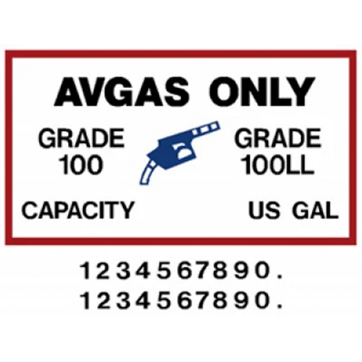 100LL Fuel Placard – Headwind Aviation Pilot Shop